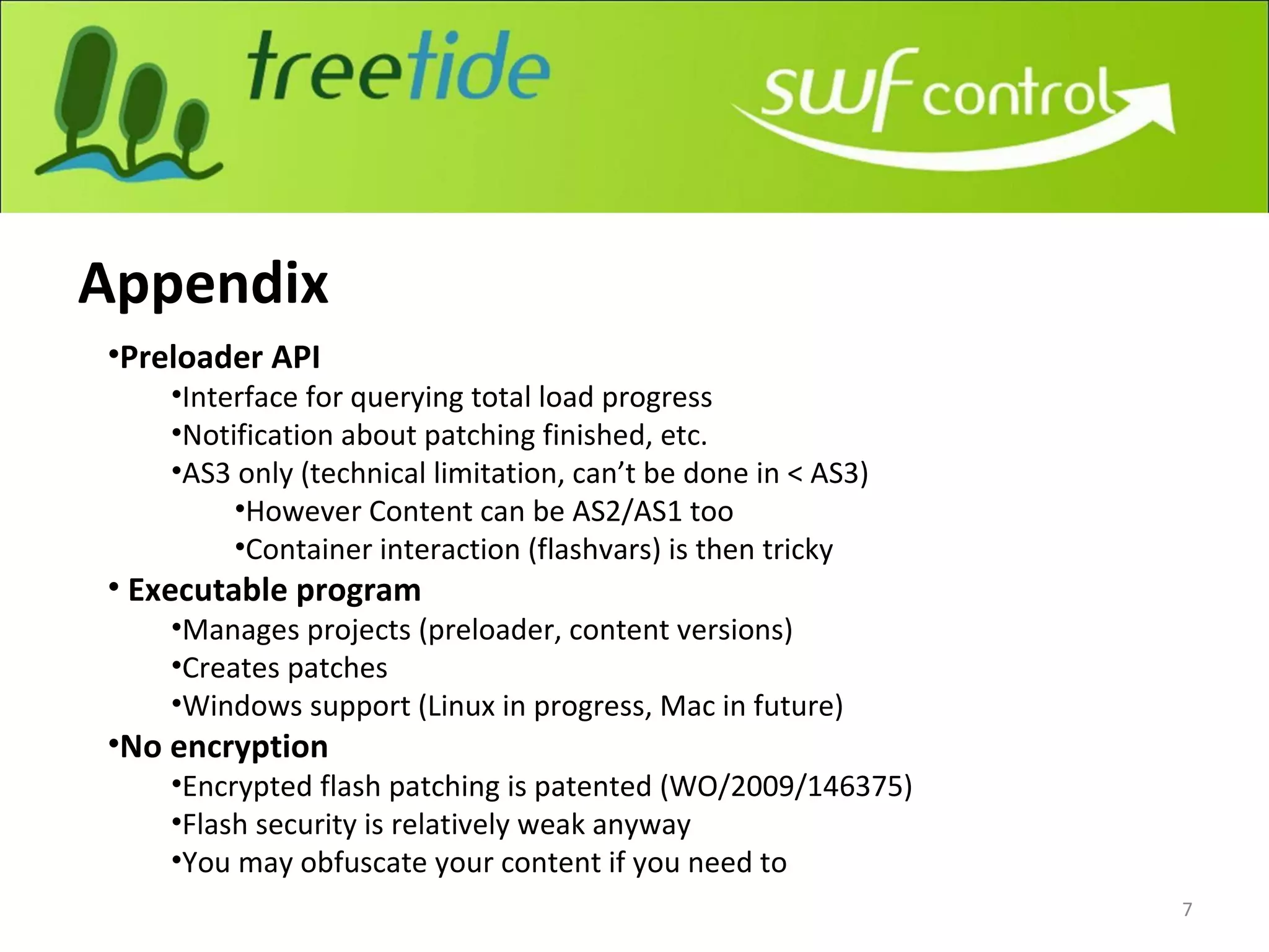 Treetide SwfControl @ FlashGamm2010 | PPT