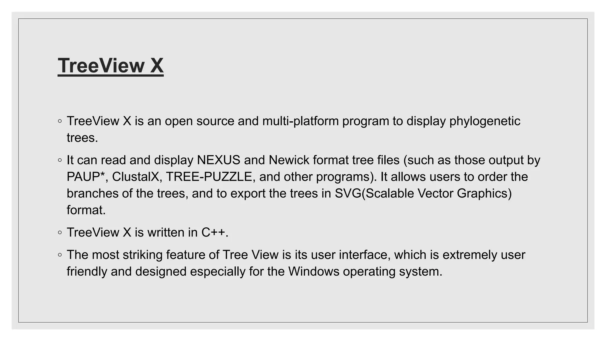 Phylogenetic Tree viewing softwares | PPT