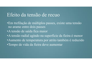 Fieira e trefilção (angulo de fieira e conformação) | PDF