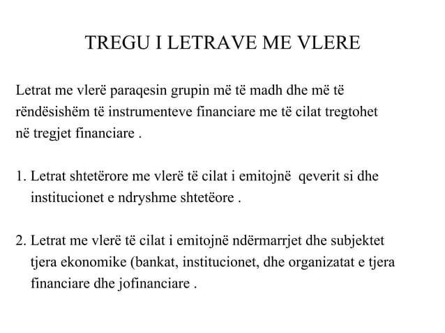 Tregjet financiare | PPT