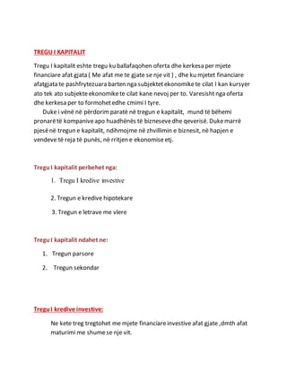 Tregu i kapitalit | DOCX