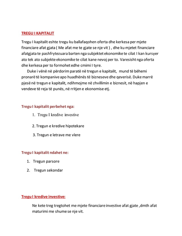 Tregu i kapitalit | DOCX