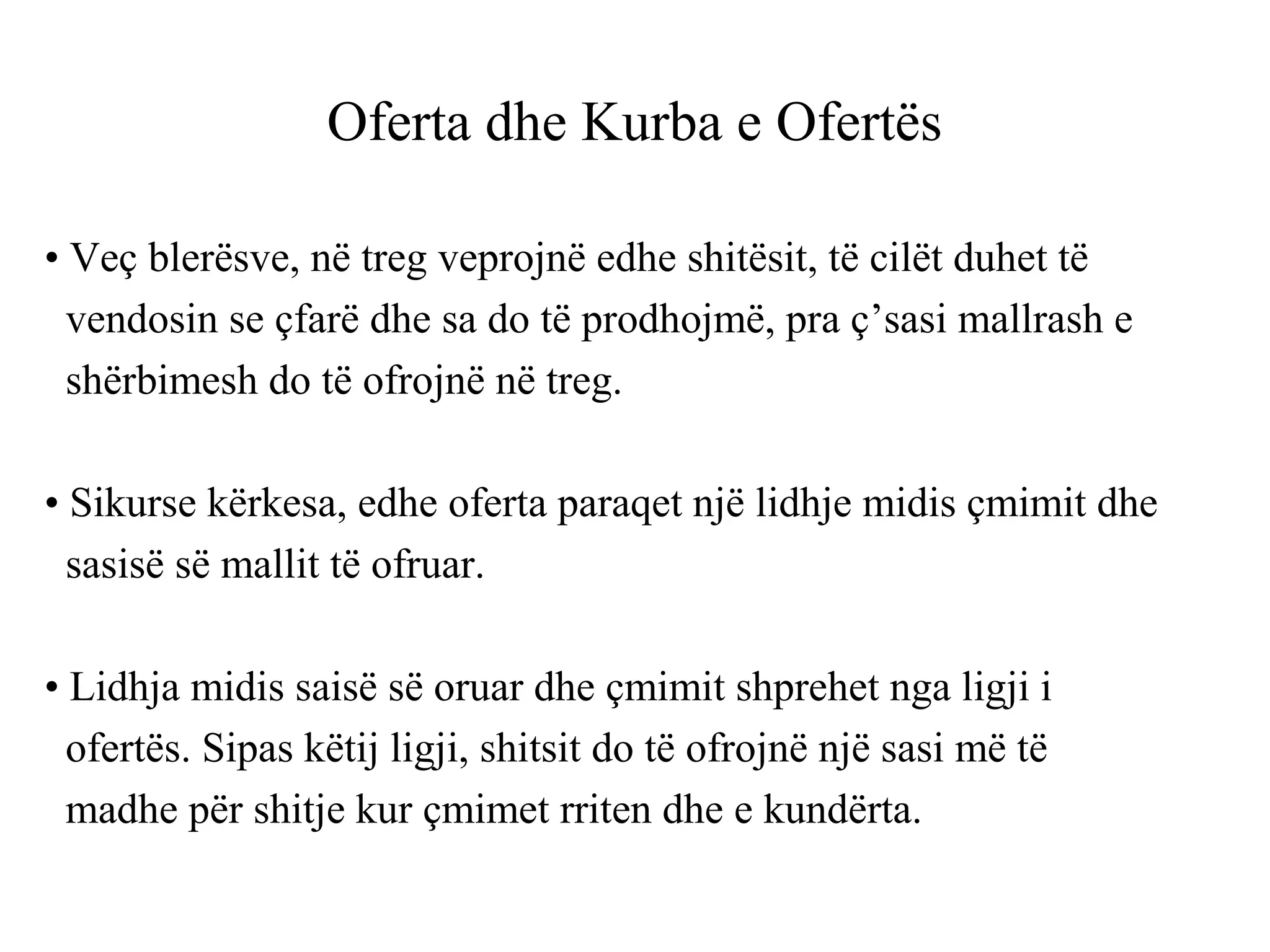 Tregu, oferta dhe kerkesa | PPT