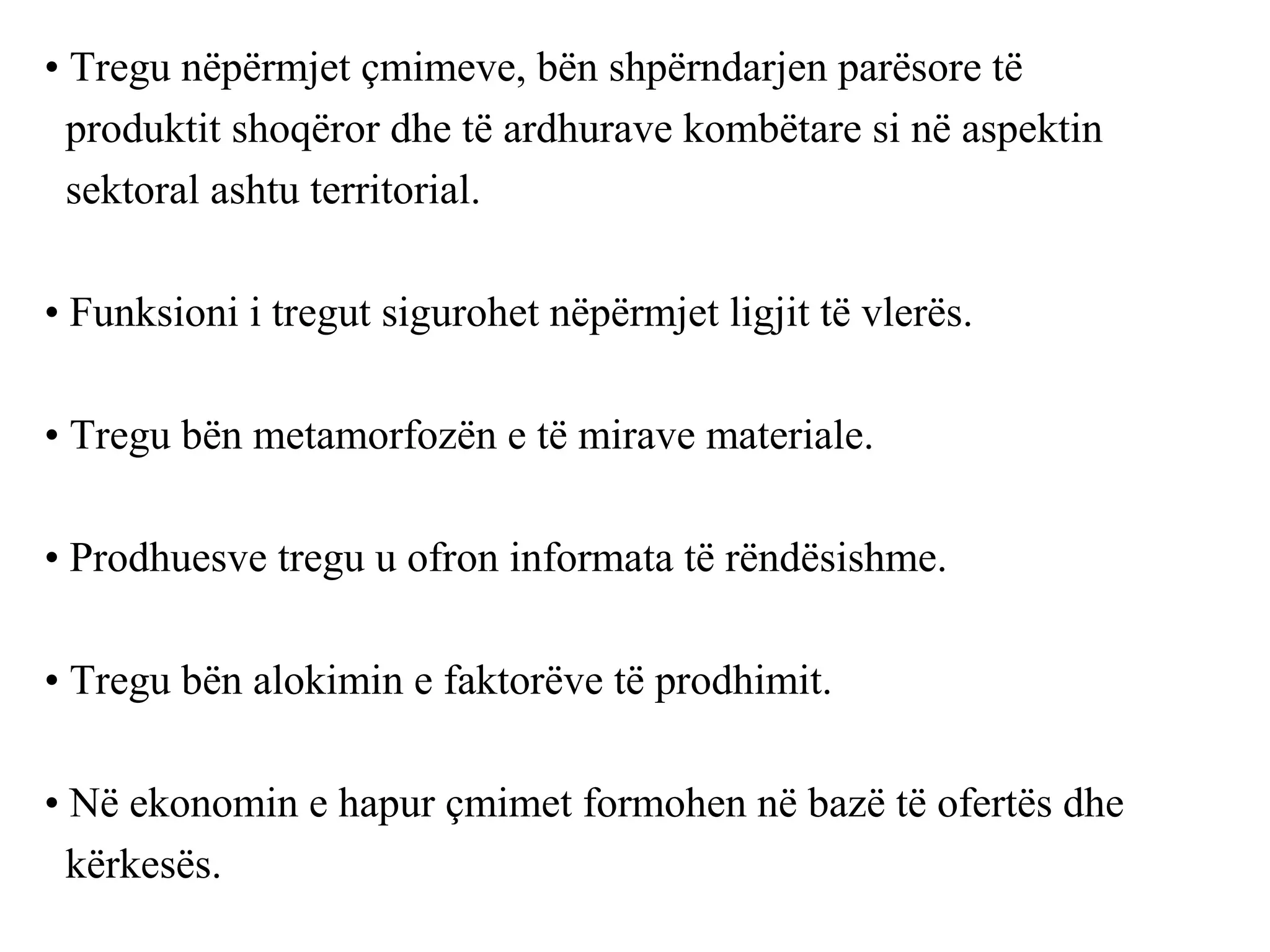 Tregu, oferta dhe kerkesa | PPT