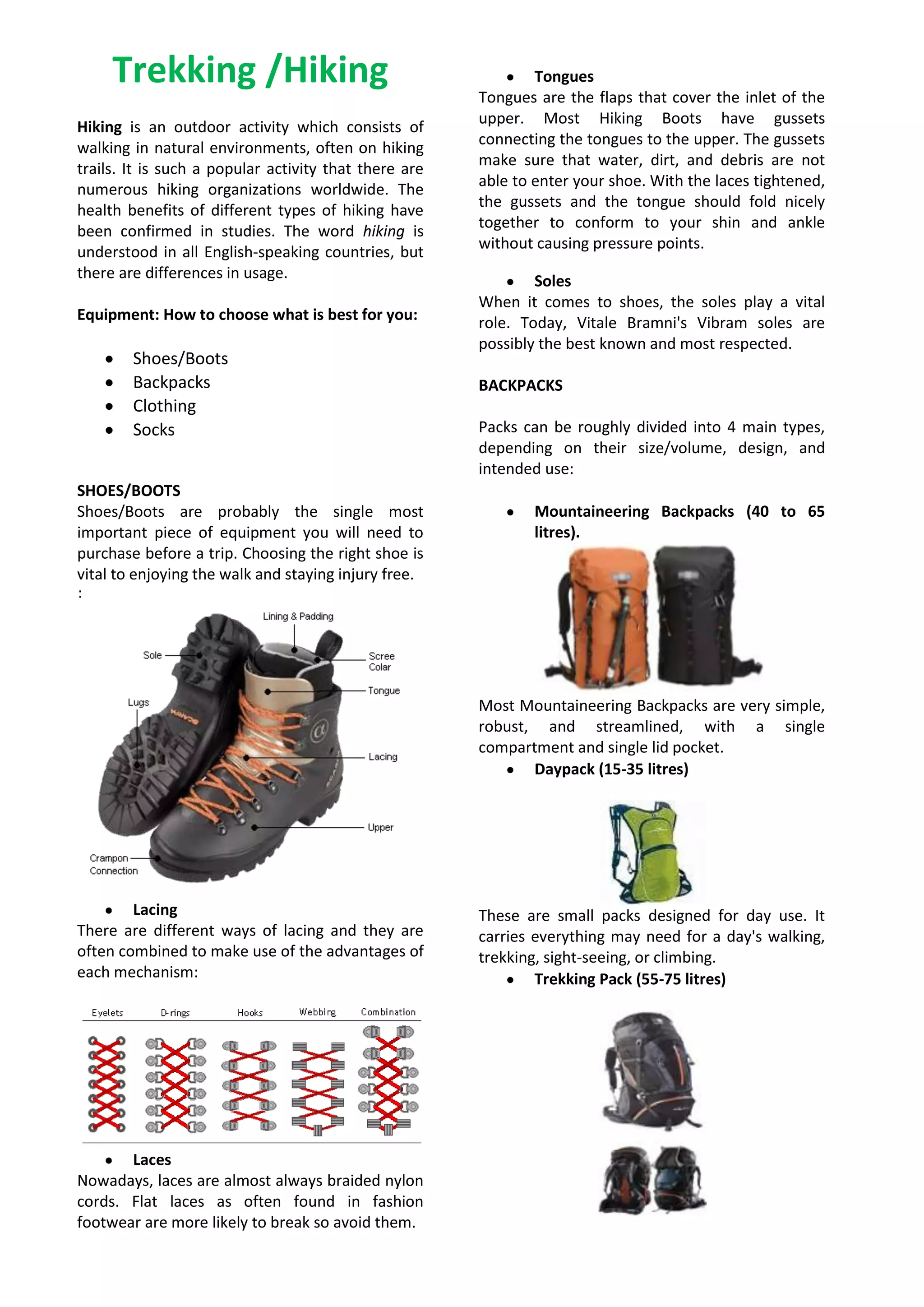 Trekking & hiking | DOCX