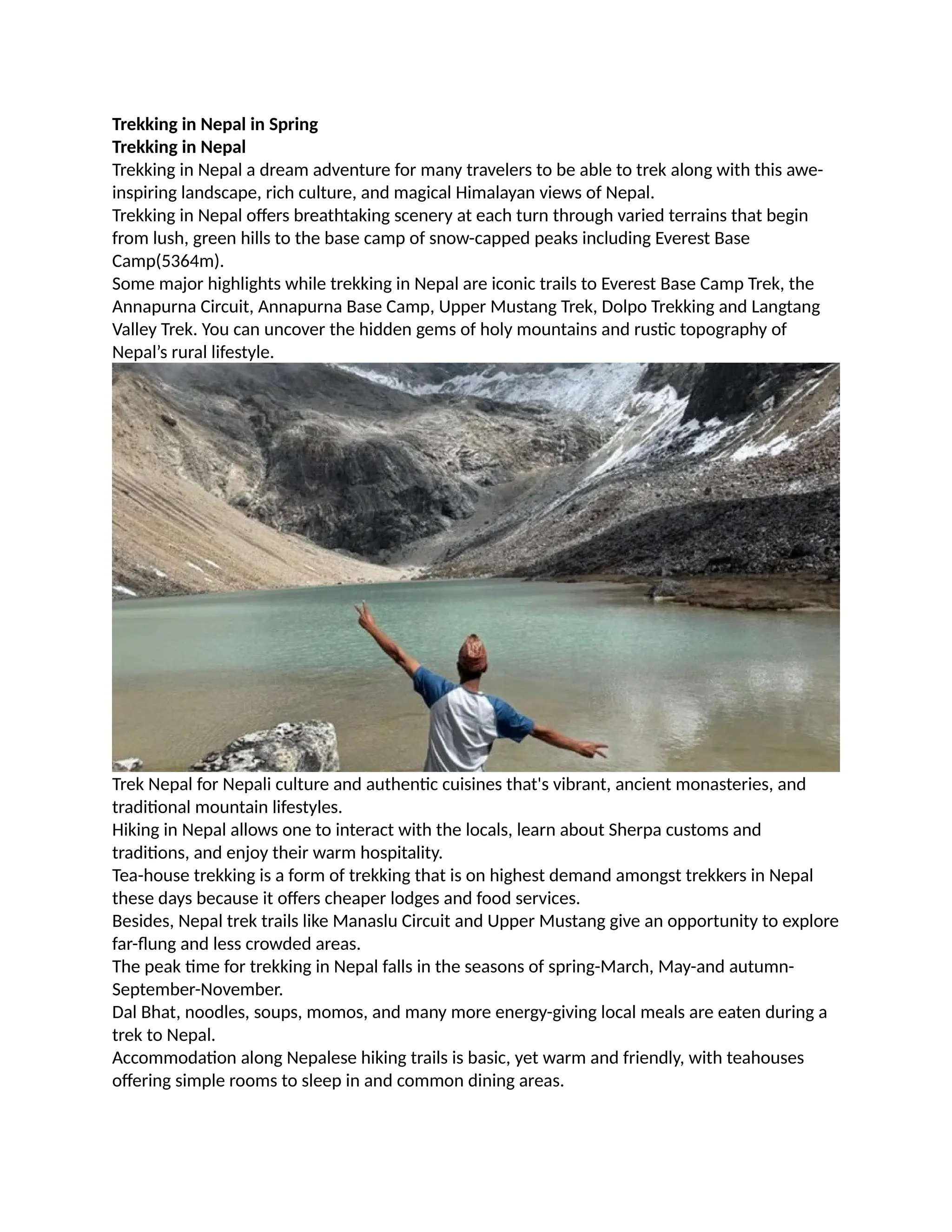 Trekking in Nepal in Spring. docx | PDF
