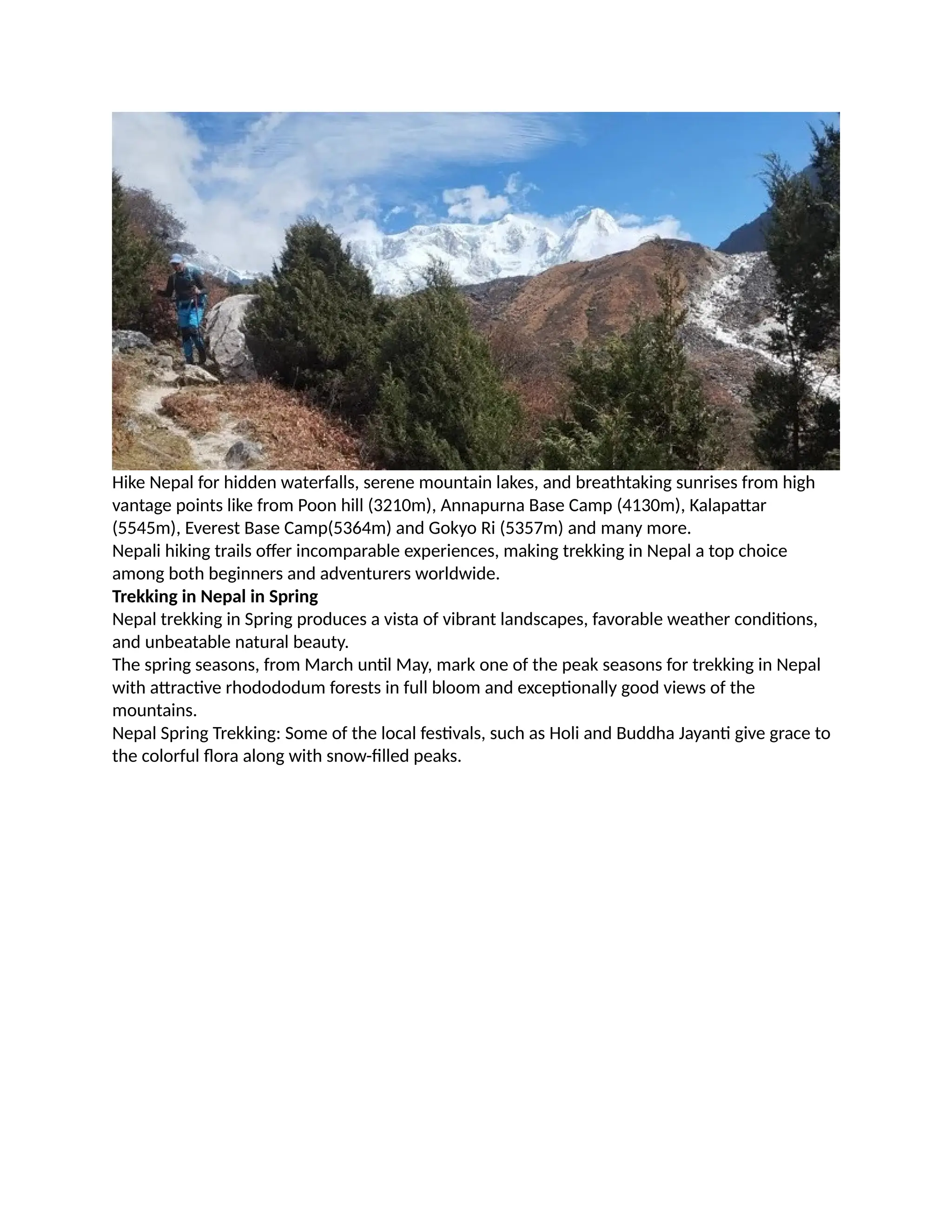 Trekking in Nepal in Spring. docx | PDF