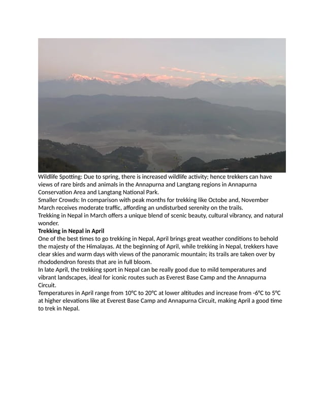 Trekking in Nepal in Spring. docx | PDF
