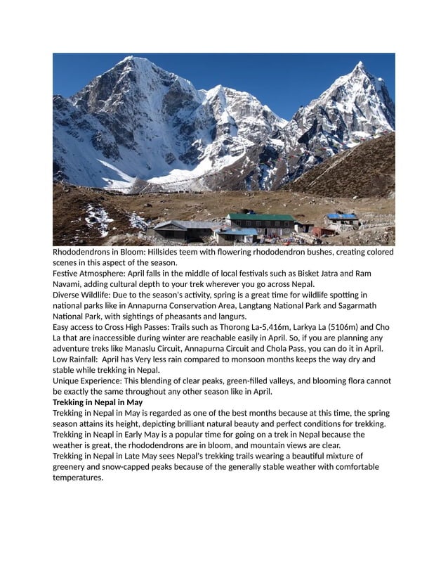 Trekking in Nepal in Spring. docx | PDF