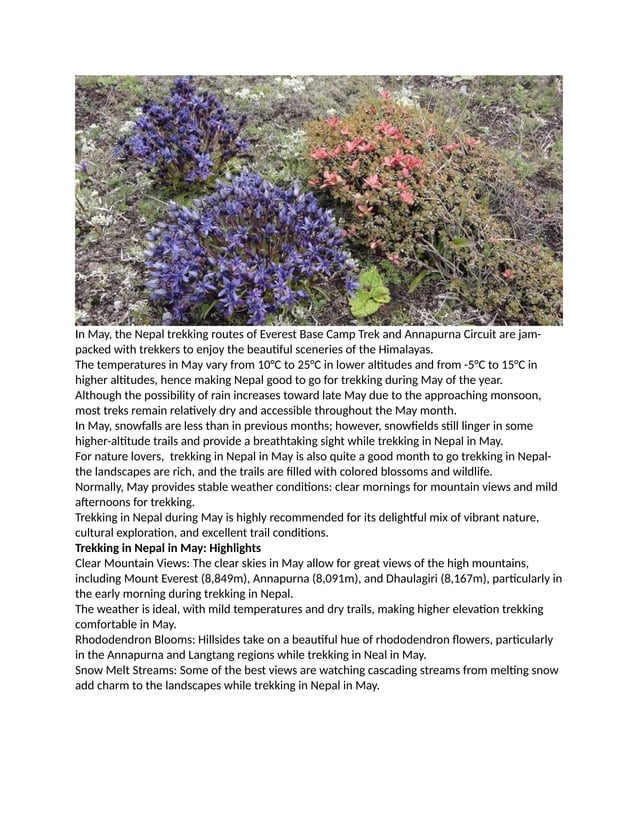 Trekking in Nepal in Spring. docx | PDF