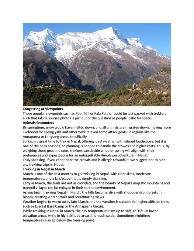 Trekking in Nepal in Spring. docx | PDF