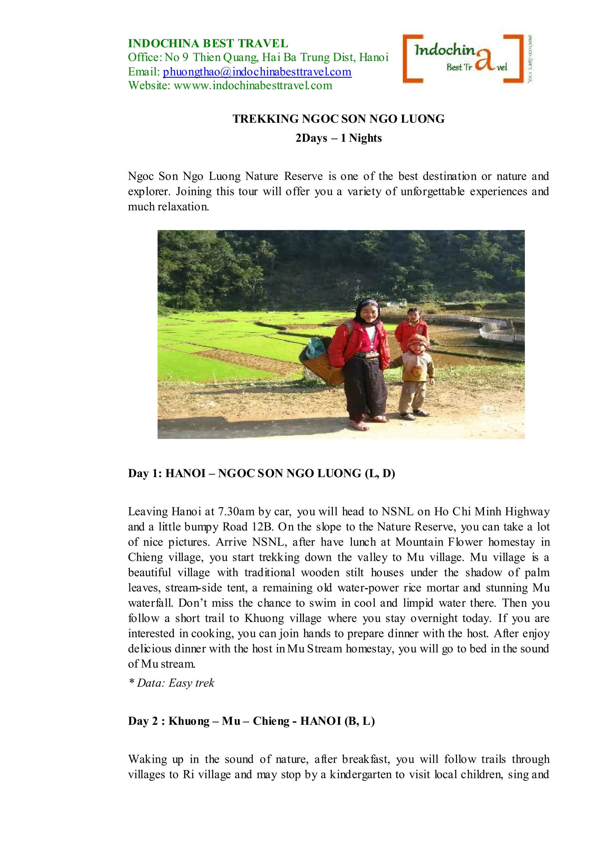 Ngoc Son Ngo Luong Trekking Tour | PDF