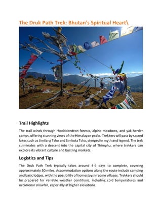 Trekking Through Bhutan: Exploring the Land of the Thunder Dragon | PDF
