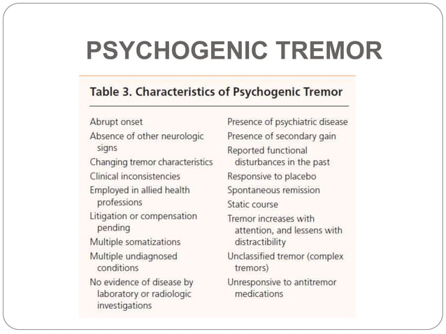 Tremor | PPTX | Brain and Nervous System Disorders | Diseases and ...