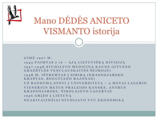 Tremtis - mano seimos istorija (Jonas Bartkus) | PPTX