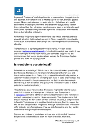 Trenbolone acetate in bodybuilding, what does trenbolone do for you | PDF