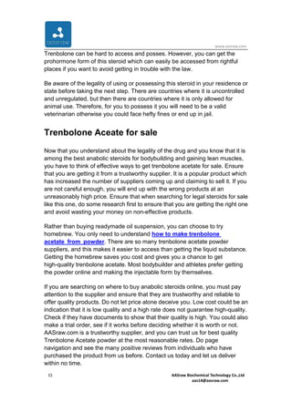 Trenbolone acetate in bodybuilding, what does trenbolone do for you | PDF