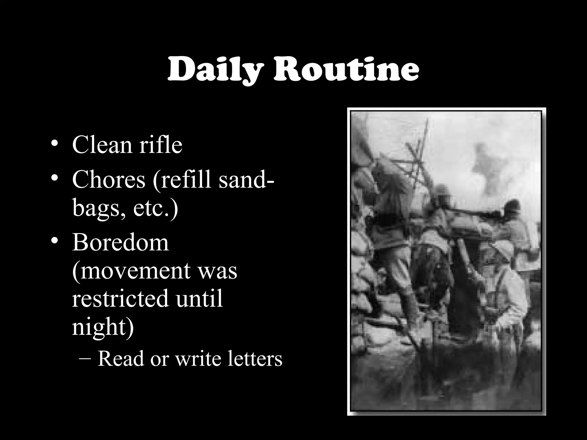 WWI Trench Life | PPT | Death, Injury, or Military Conflict | Sensitive ...