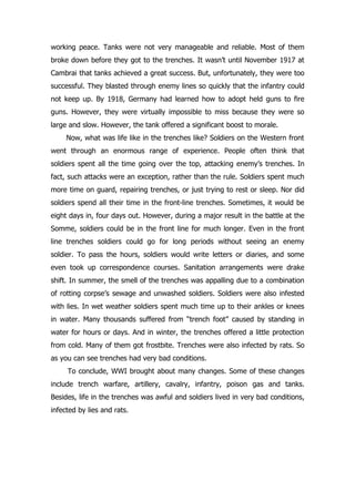 Trenches, essay | DOC | Death, Injury, or Military Conflict | Sensitive ...