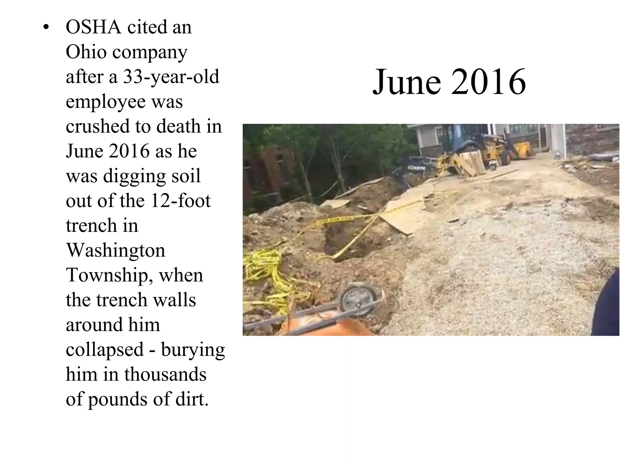 Trenching Deaths in Review 2016 | PPTX