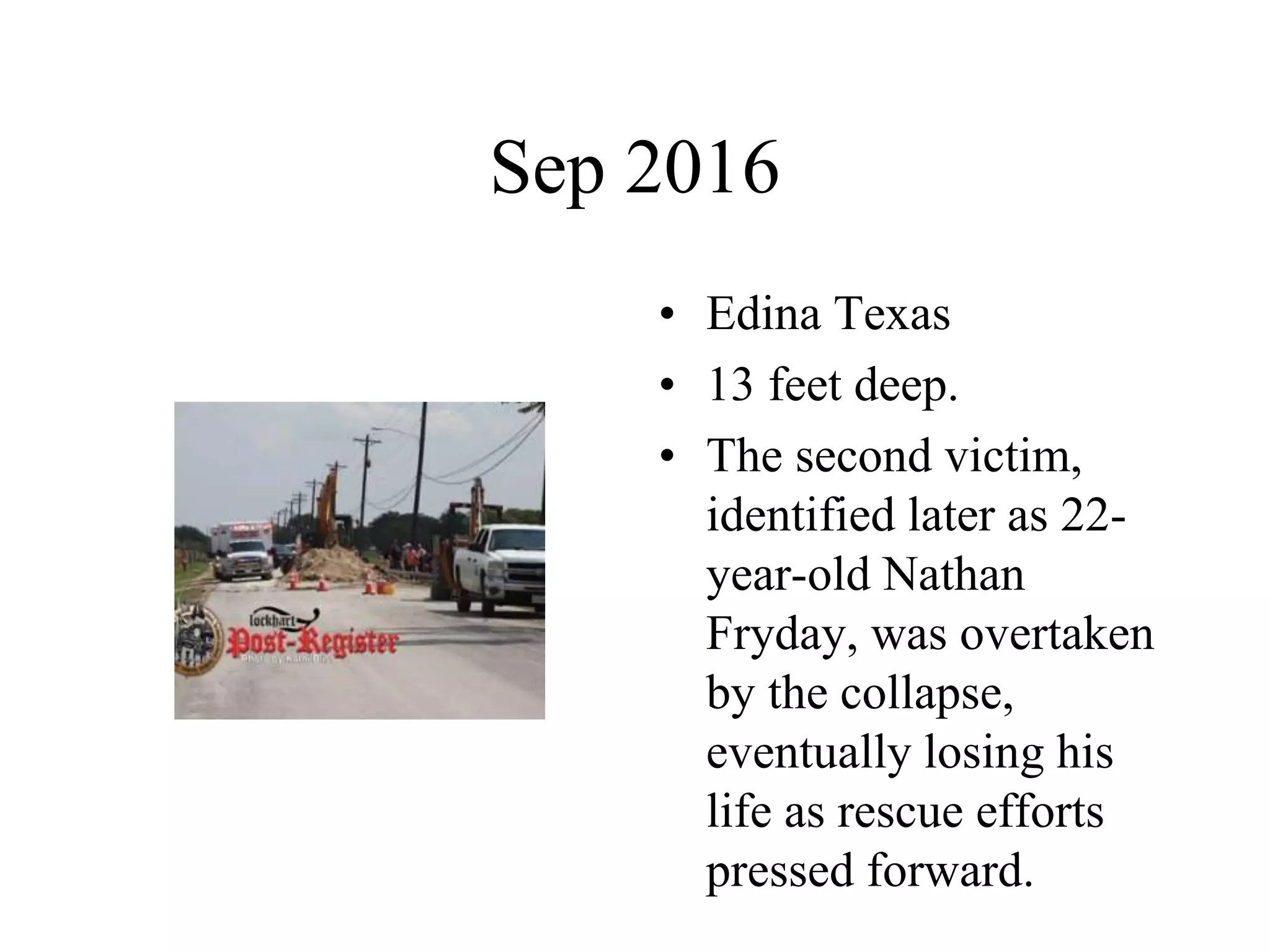 Trenching Deaths in Review 2016 | PPTX