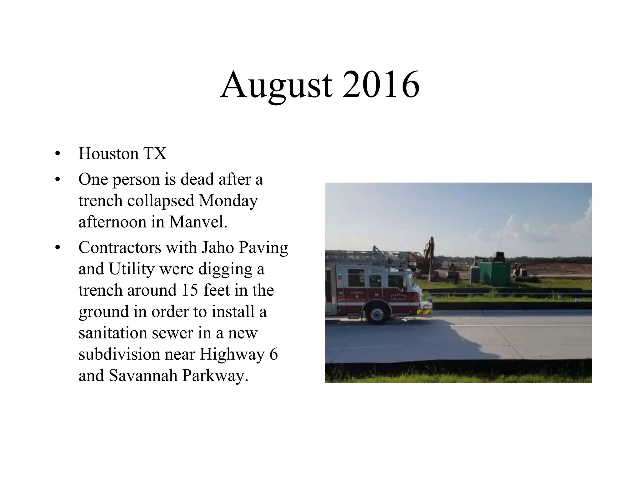 Trenching Deaths in Review 2016 | PPTX