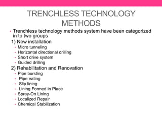 Trenchless technology | PPTX