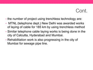 Trenchless technology | PPTX