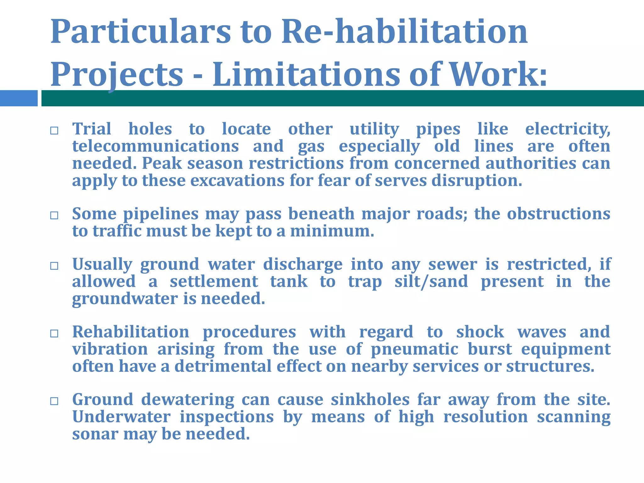 Trenchless Rehabilitation of Sewer & Water Networks | PDF