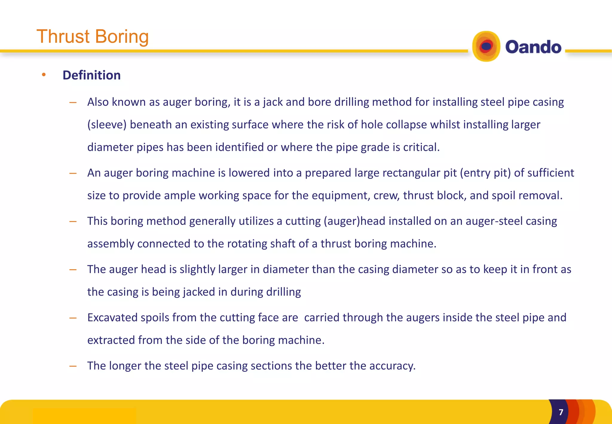 Trenchless technologies comparing thrust boring with horizontal ...