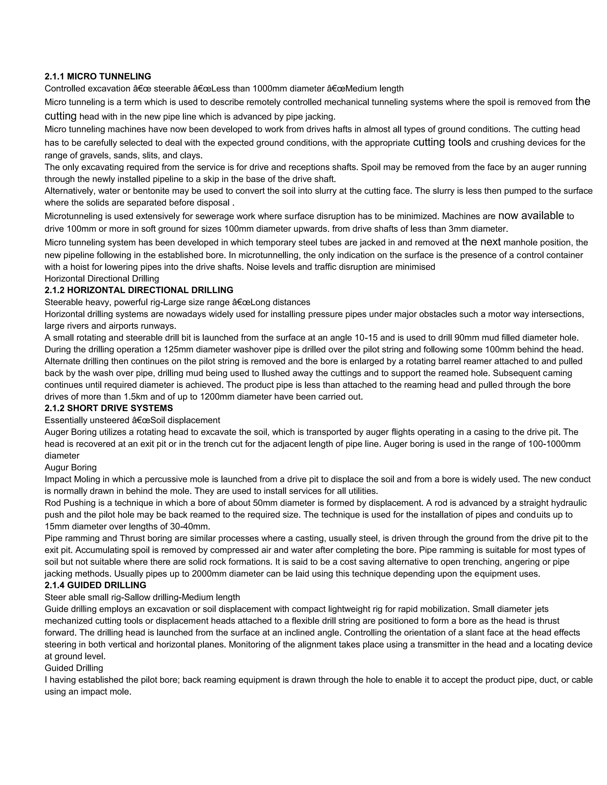 Trenchless technology | DOCX