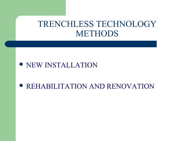 Trenchless technology | PPT