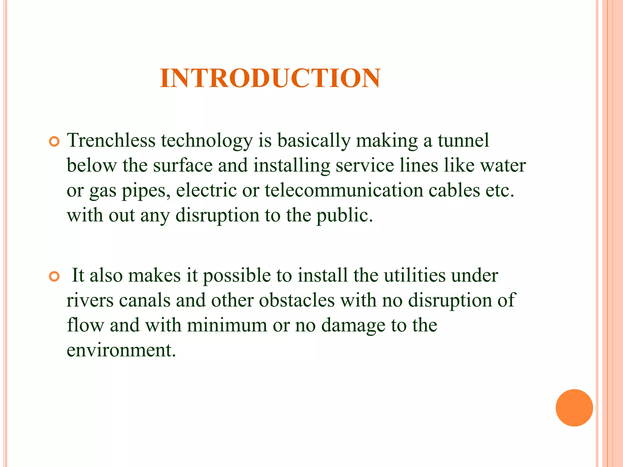 Trenchless technology | PPTX