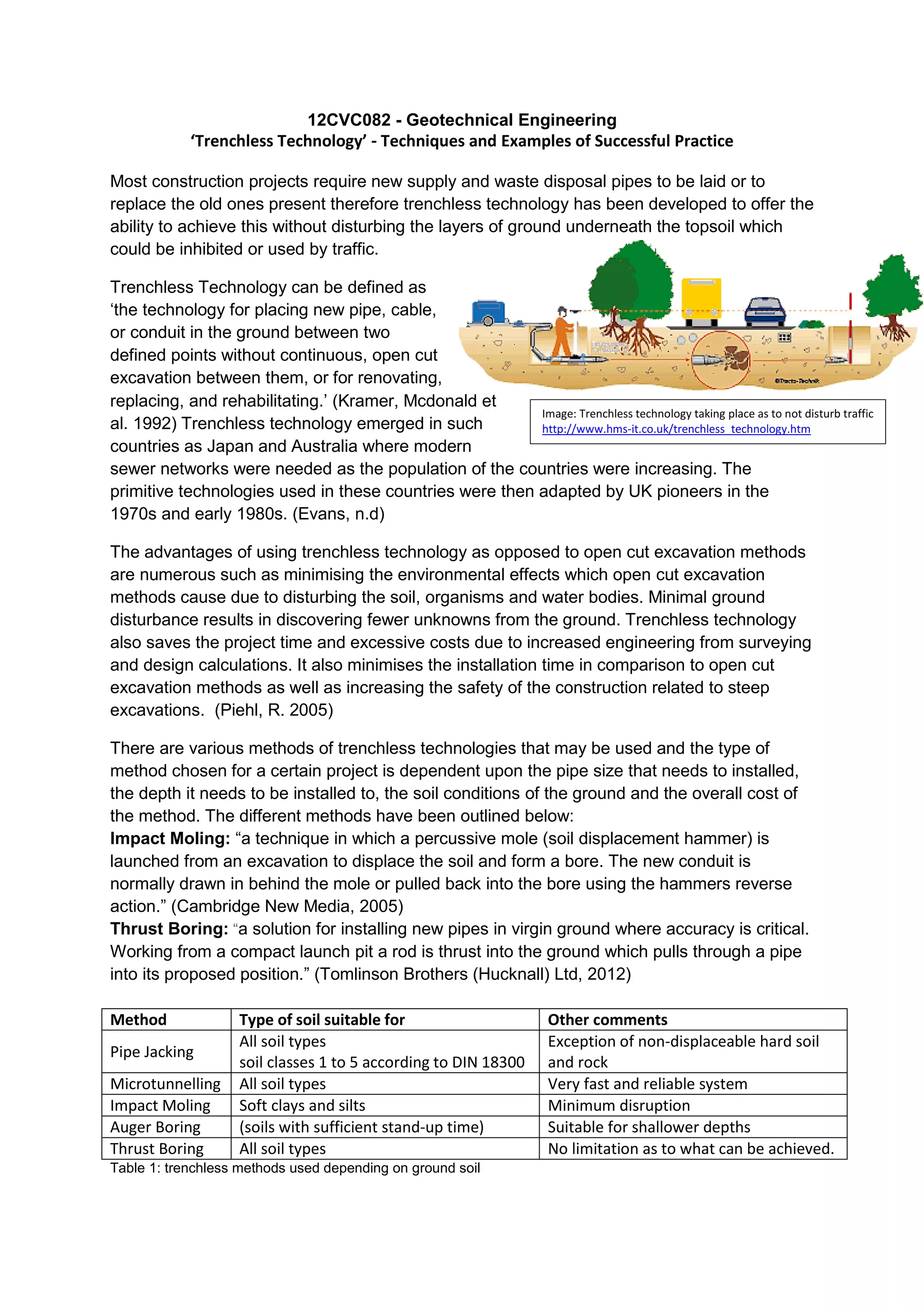 Trenchless technology | PDF