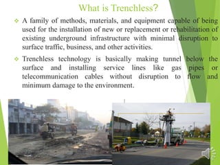 PPT ON TRENCHLESS TECHNOLOGY | PPTX