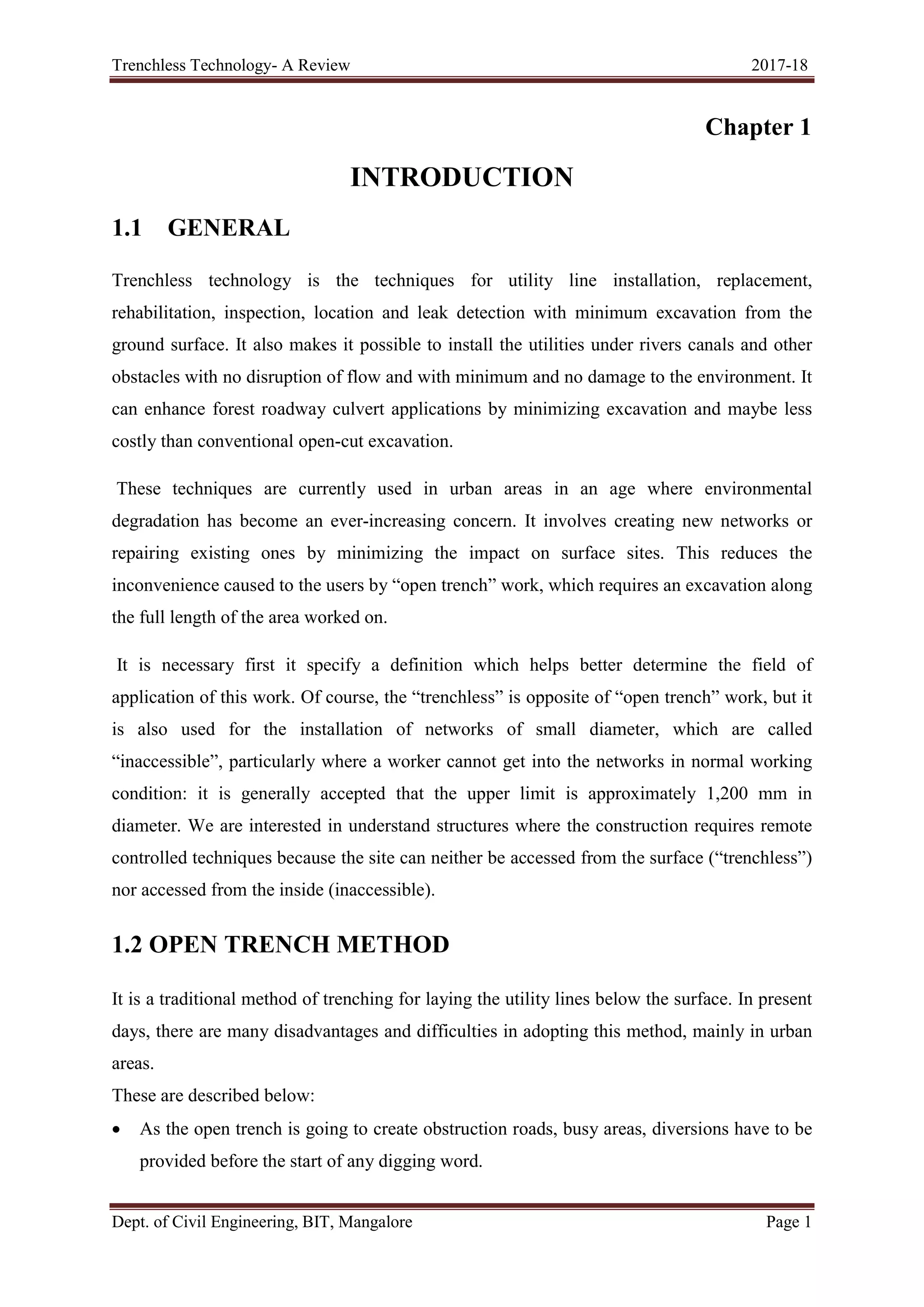 Trenchless Technology Technical Seminar Report | PDF