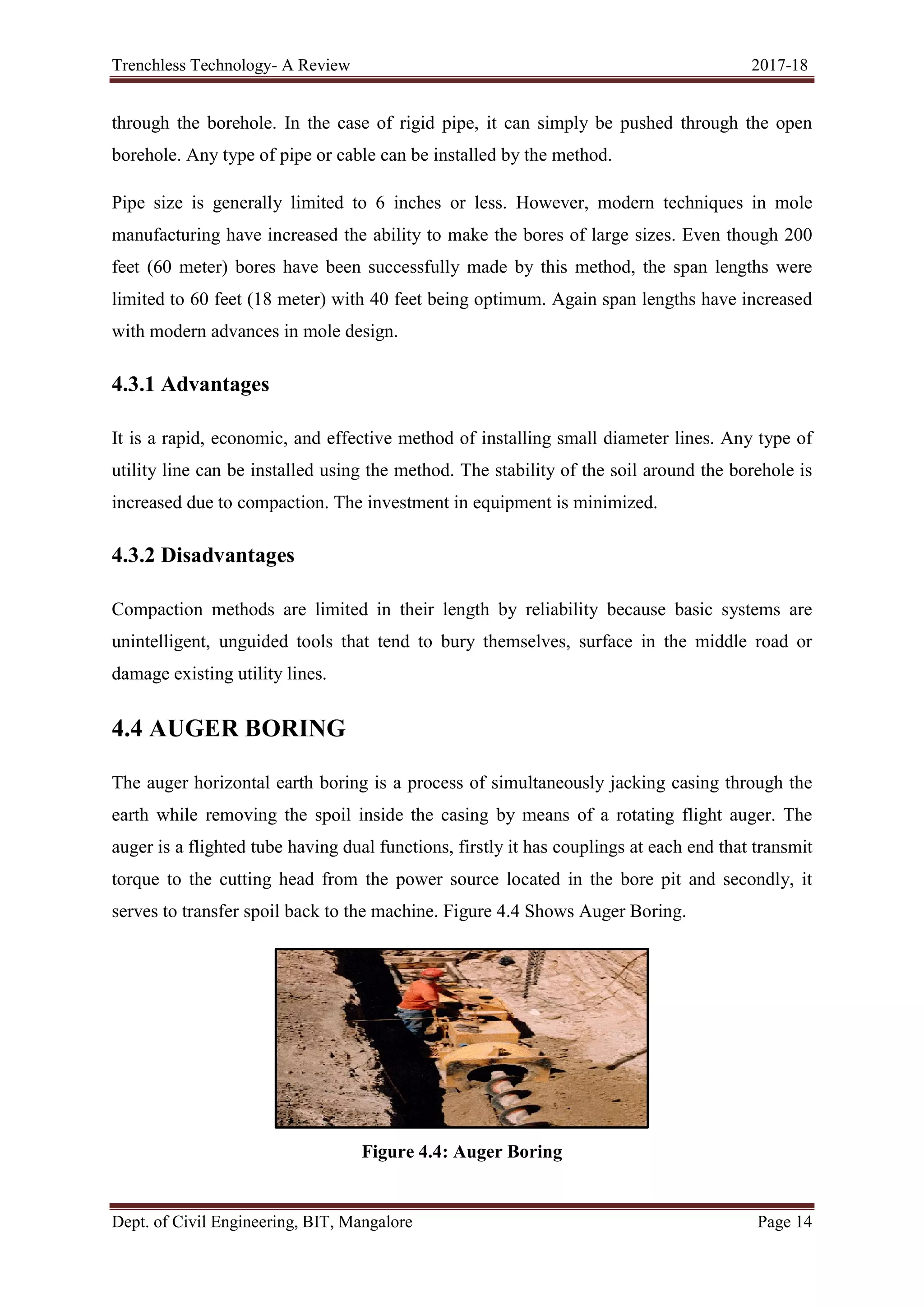 Trenchless Technology Technical Seminar Report | PDF