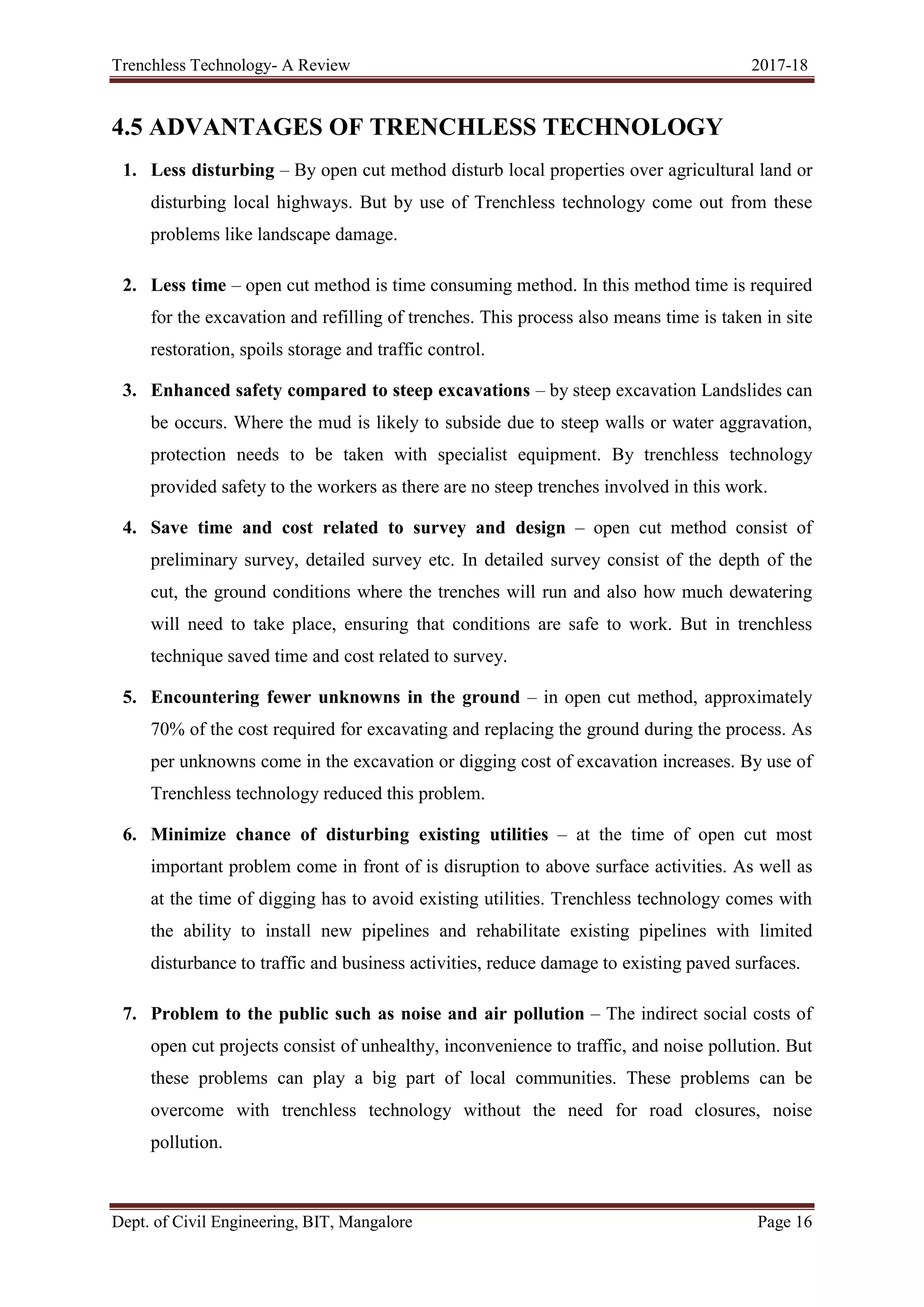 Trenchless Technology Technical Seminar Report | PDF