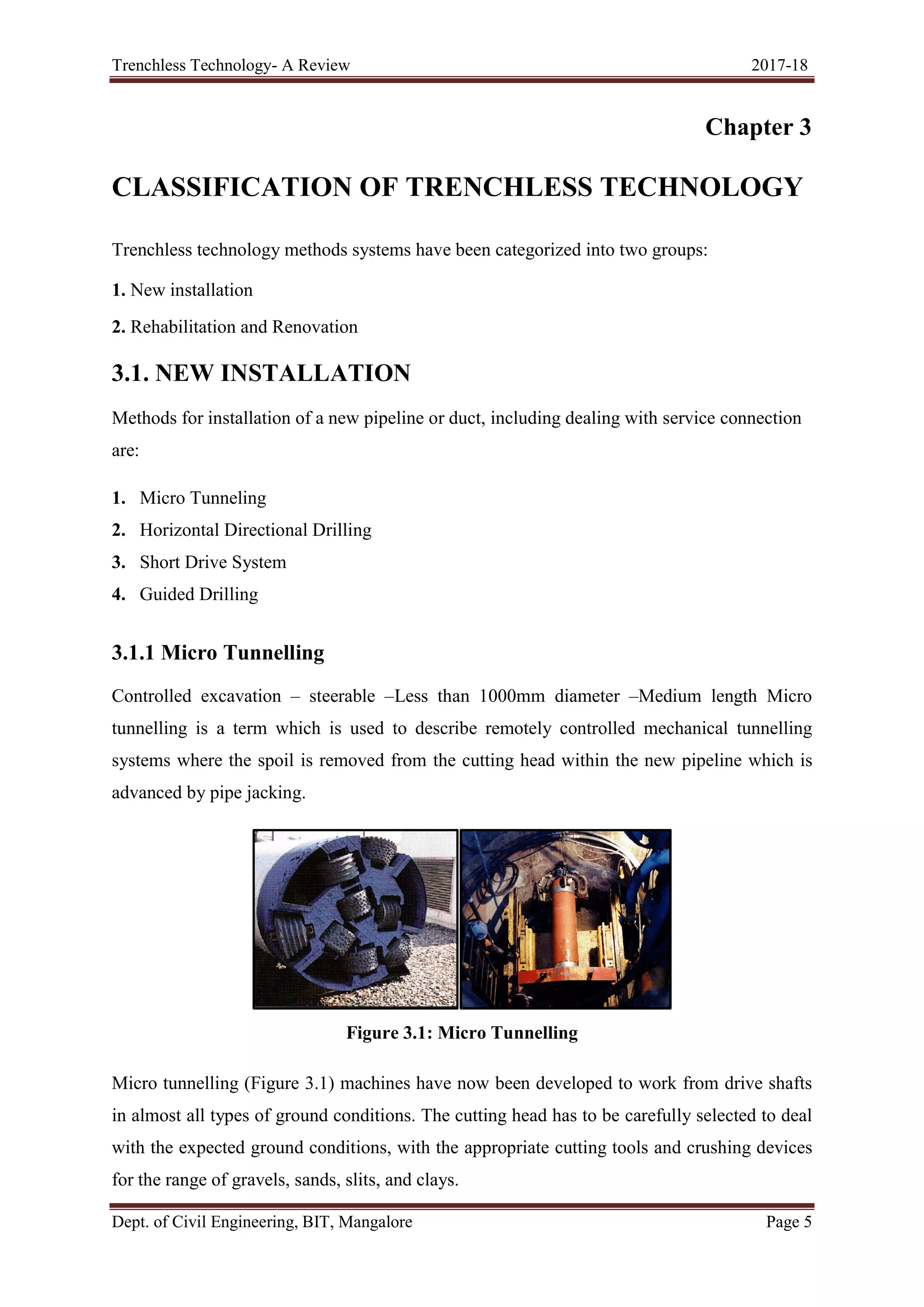 Trenchless Technology Technical Seminar Report | PDF