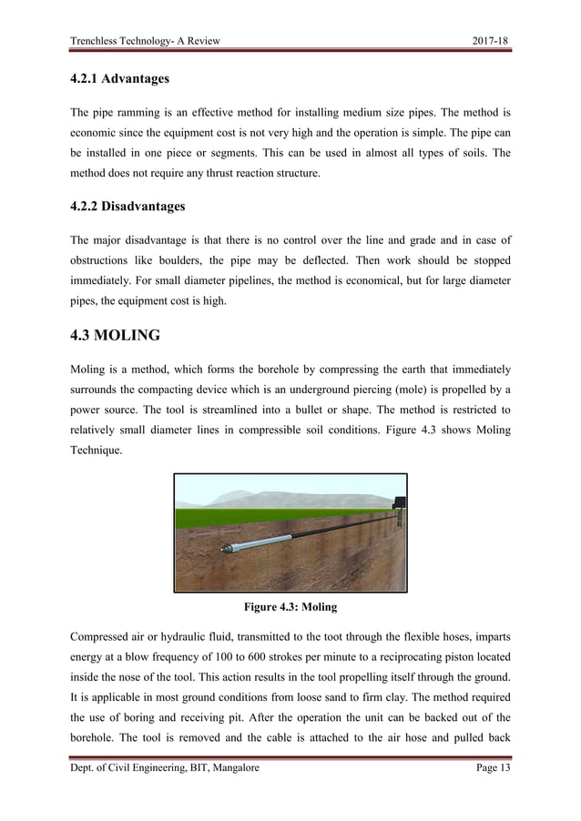 Trenchless Technology Technical Seminar Report | PDF | Science