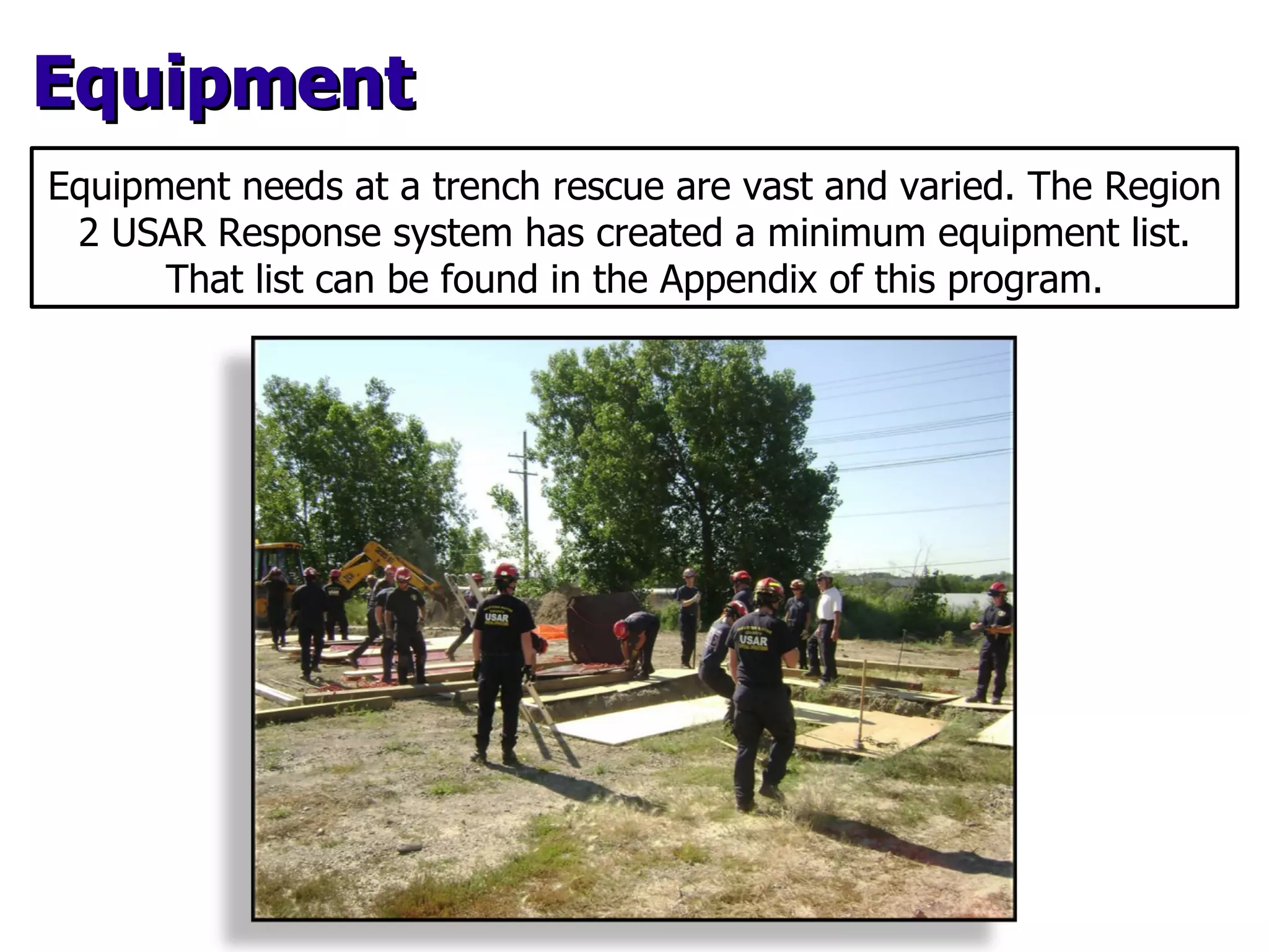 Trench Rescue Awareness Training Course | PPT