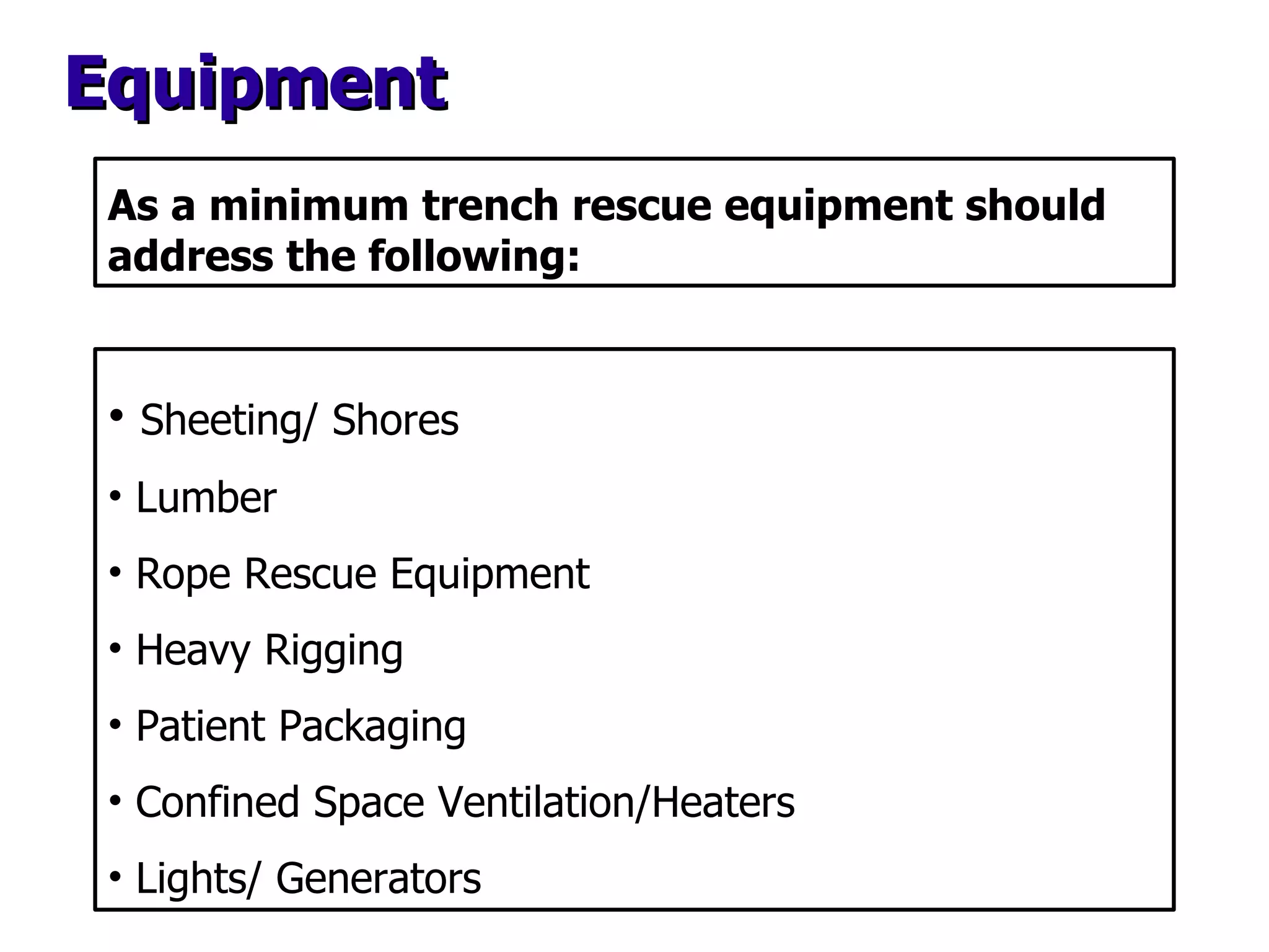 Trench Rescue Awareness Training Course | PPT