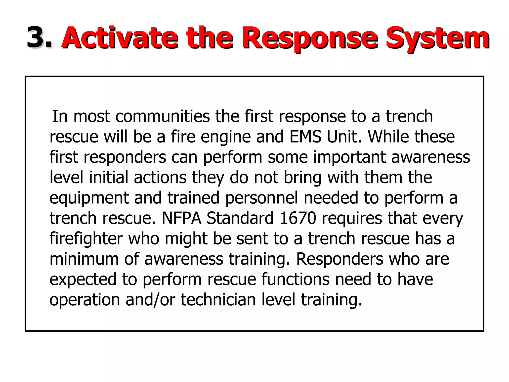 Trench Rescue Awareness Training Course | PPT