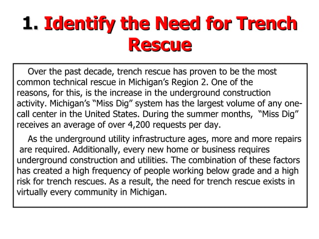 Trench Rescue Awareness Training Course | PPT