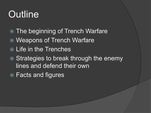 World War I: Trench warfare | PPTX | Arms & Ammunition | Sensitive Topics