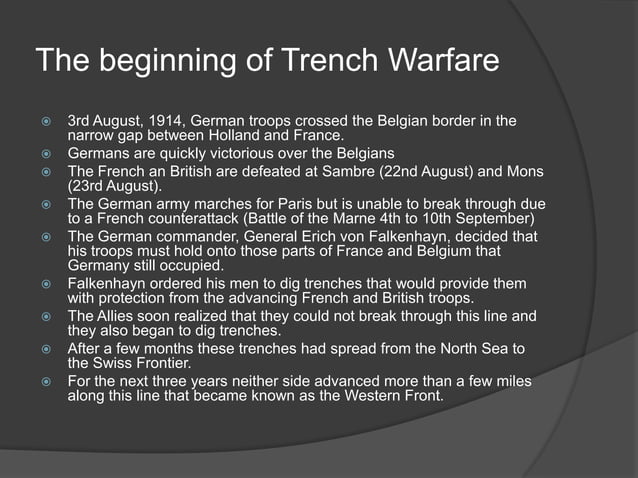 World War I: Trench warfare | PPTX | Arms & Ammunition | Sensitive Topics