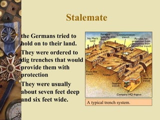 WW1 trench warfare powerpoint describing conditions in the trenches | PPT