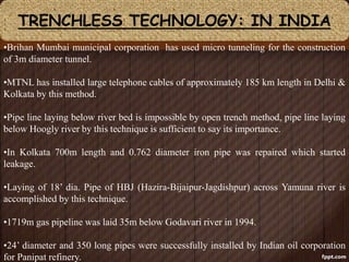 Trenchless Technology for Laying Underground pipes. | PPTX