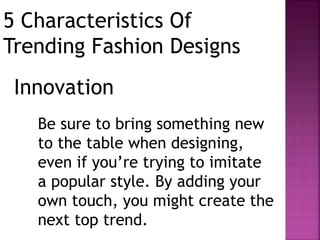 ELEMENTS AND CHARACTERISTICS OF TREND | PPTX