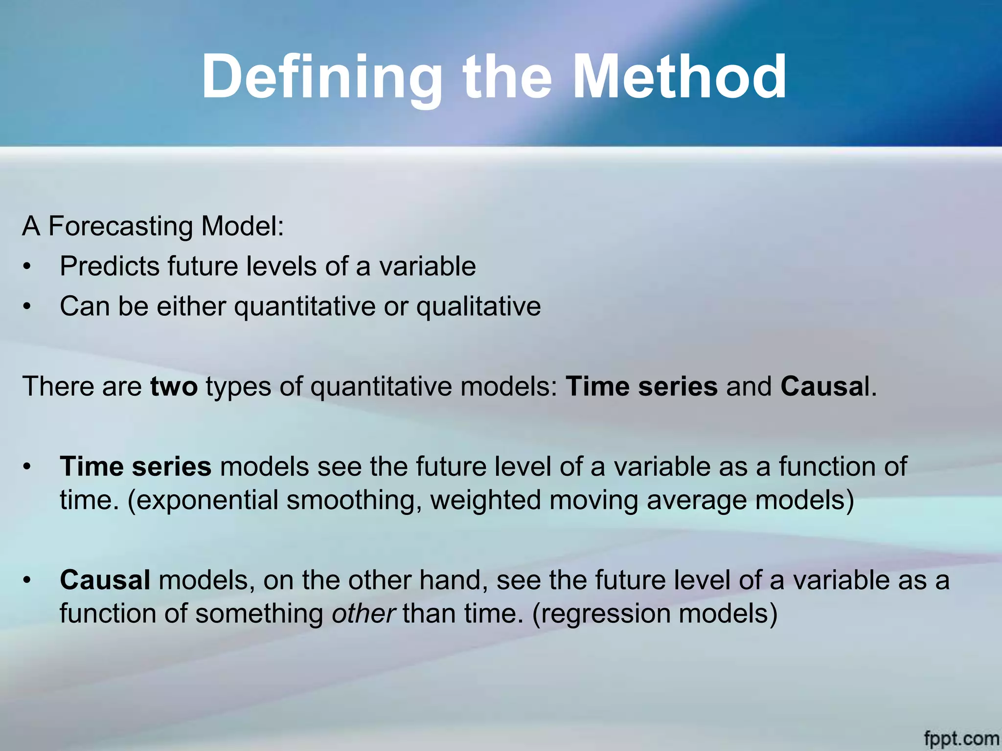 Trend adjusted exponential smoothing forecasting metho ds | PPTX